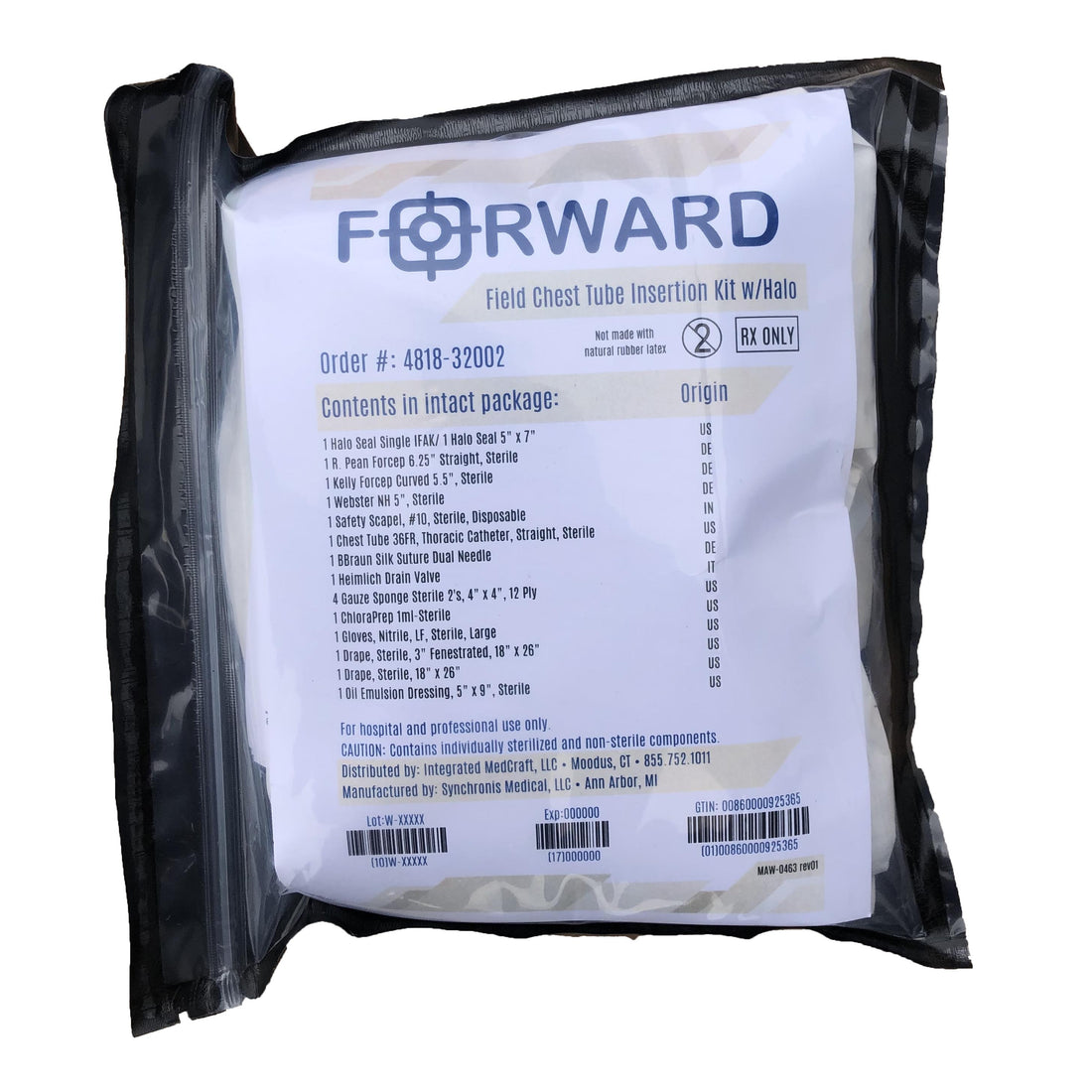 FORWARD Field Chest Tube Insertion Kit with Halo Seal – Integrated MedCraft